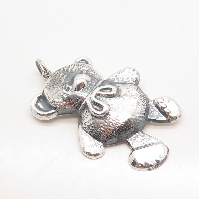 925 Sterling Silver Vintage Teddy Bear Pendant - Etsy