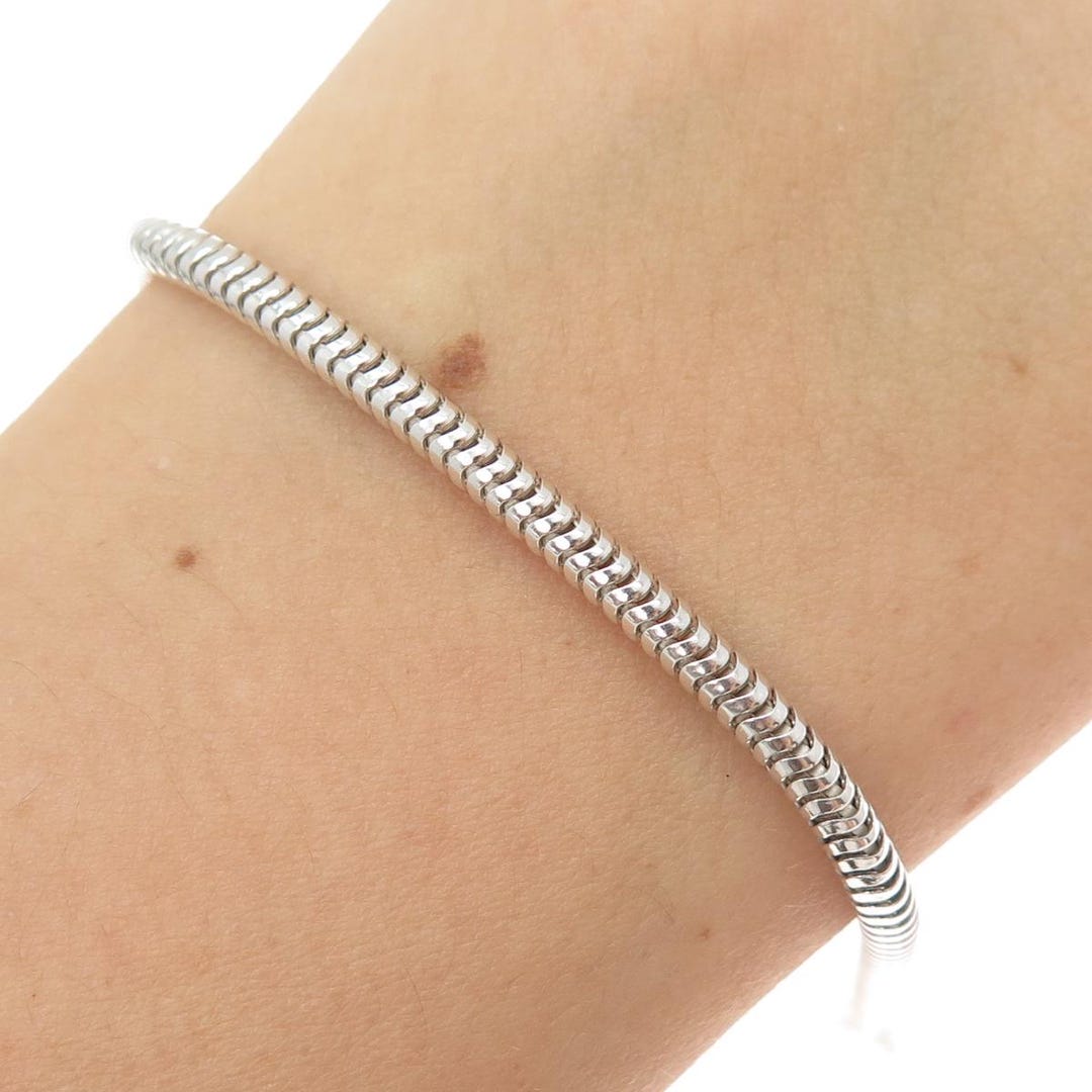 925 Sterling Silver Vintage Italy Snake Link Bracelet 7.25" - Etsy