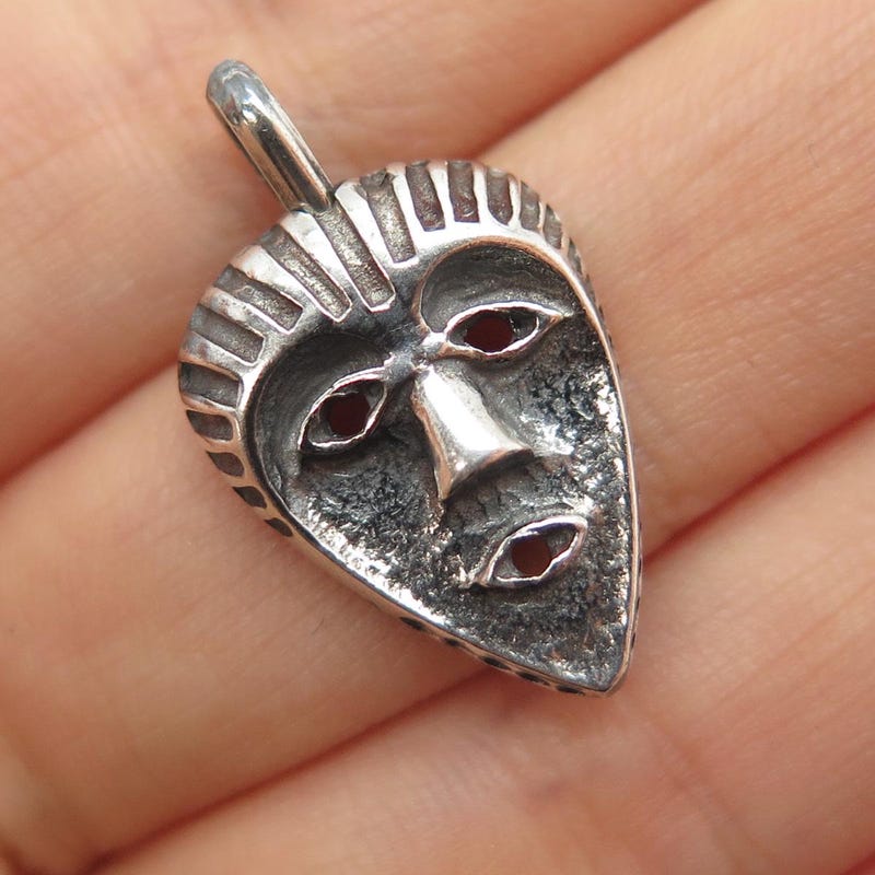 African Mask Pendant - Etsy