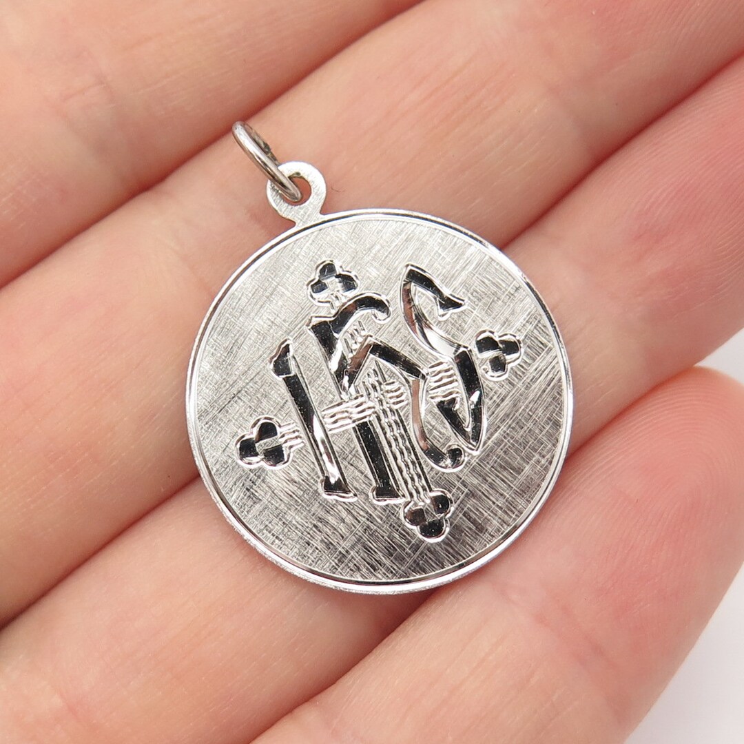 925 Sterling Silver Vintage Griffith and Sons Co Striped Pendant - Etsy