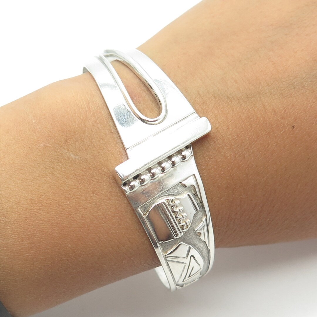 925 Sterling Silver Vintage Jeanette Walker Jewellery Artisan Cuff ...