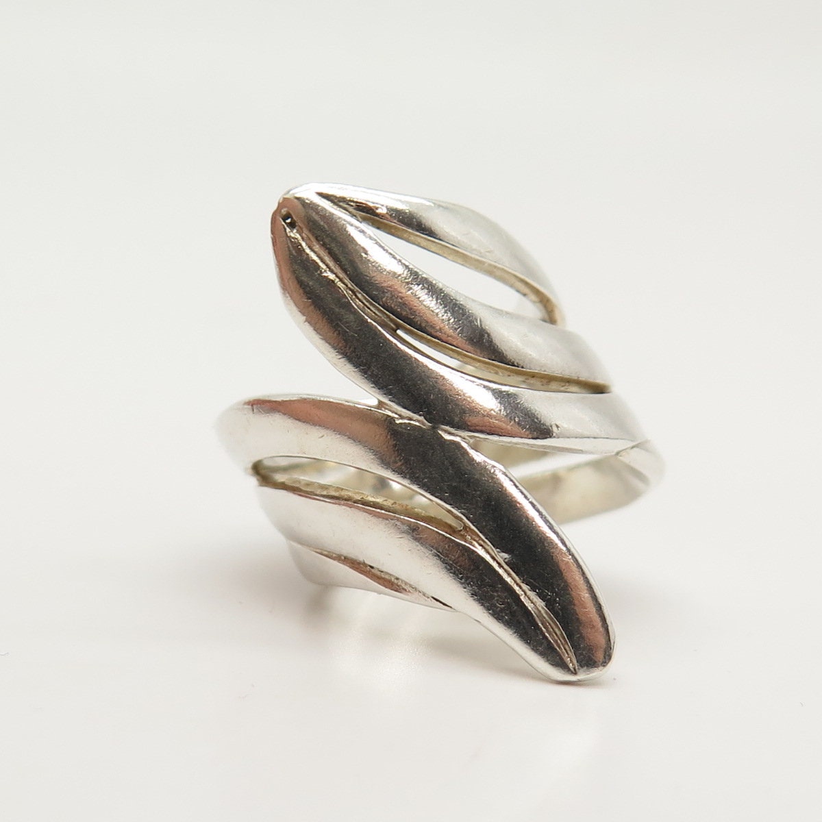 950 Silver Vintage Overlap Ring Size 6 3/4 - Etsy