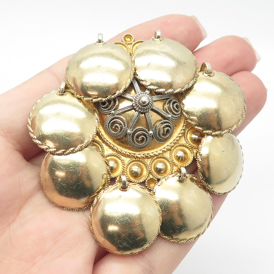 830S Silver Gold Plated 2-tone Vintage Modernist Pin Brooch - Etsy