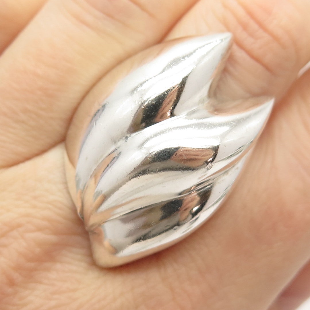 925 Sterling Silver Vintage Mexico Modernist Statement Ring Size 8 - Etsy