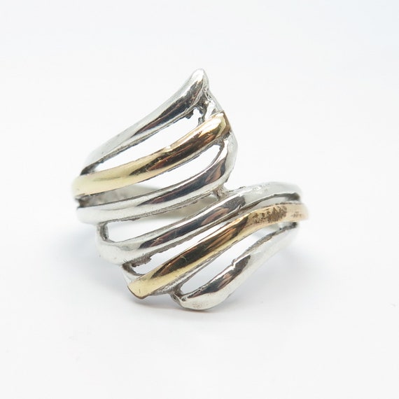925 Sterling Silver 10K Yellow Gold Vintage Multi-Bar… - Gem