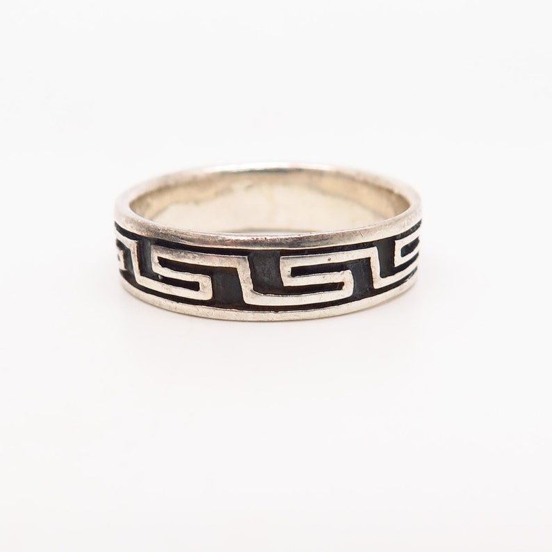 925 Sterling Silver Greek Maze Design Band Ring Size 8 1/4 - Etsy