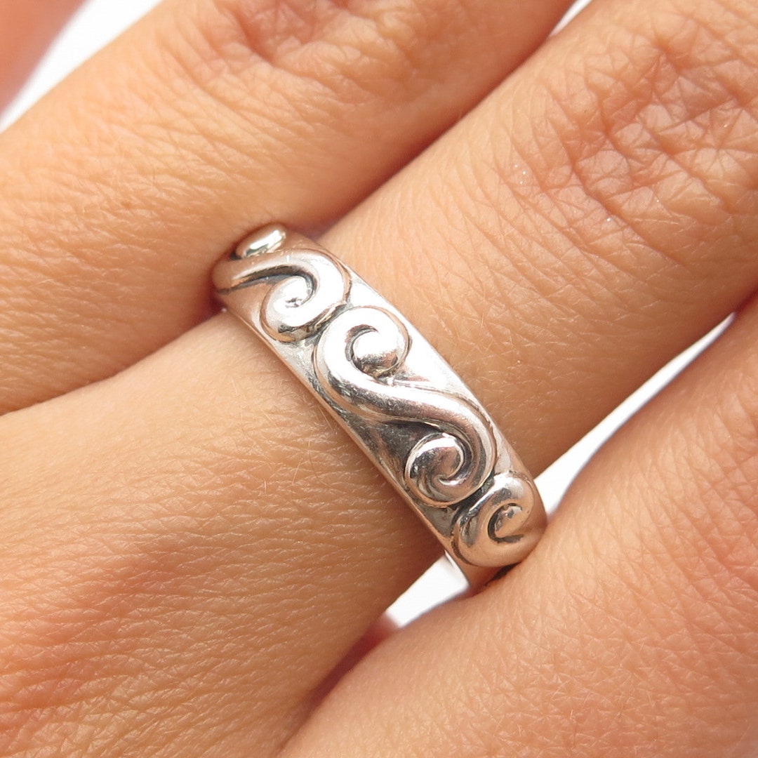 925 Sterling Silver Vintage Ross Simons Swirl Ring Size 7 - Etsy