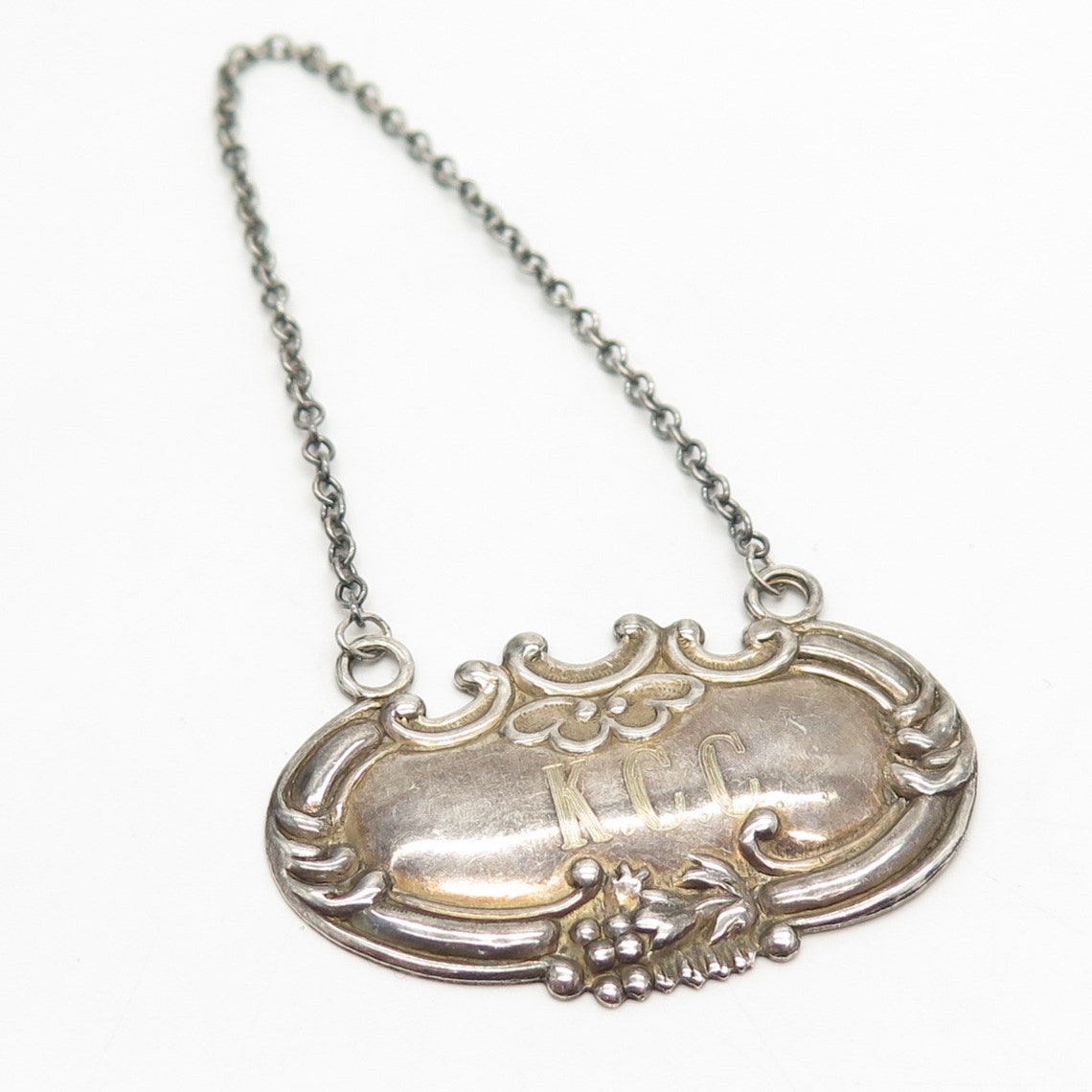 925 Sterling Silver Vintage "k. C. C." Bottle Tag 6" - Etsy