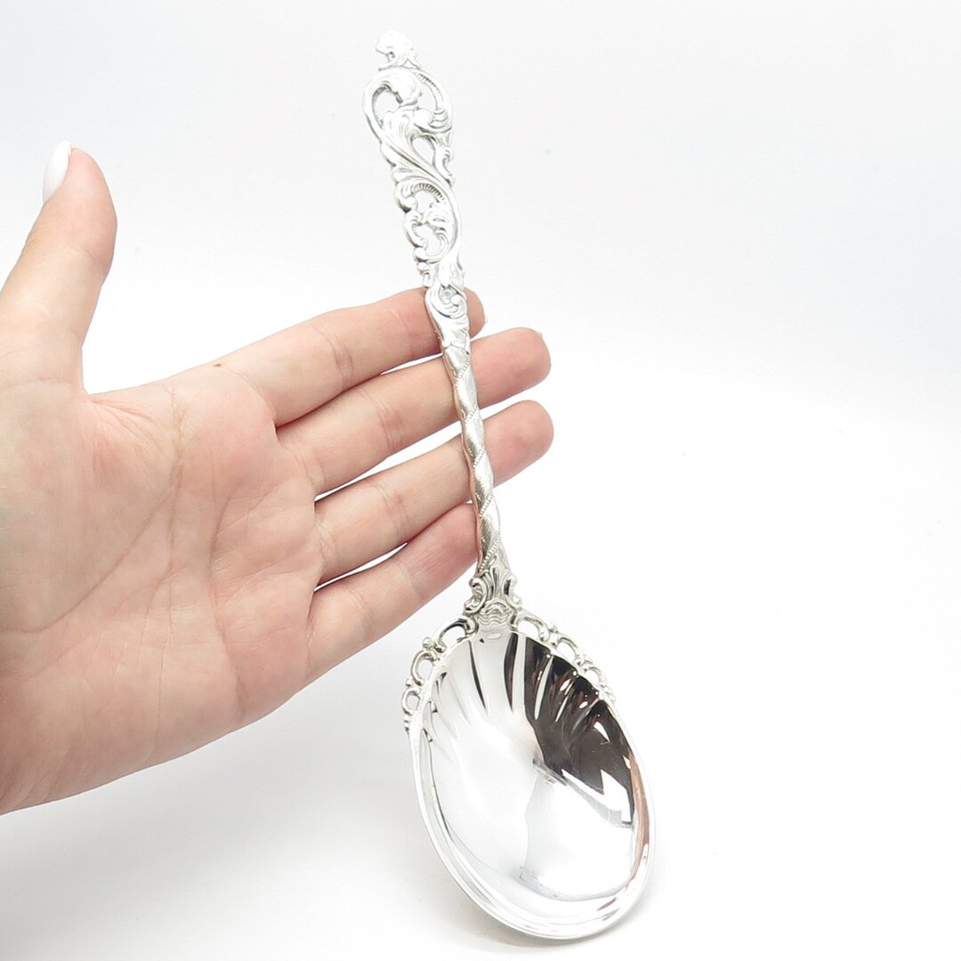 830S Silver Antique Norway Brodrene Lohne Dobbel Rokokko Serving Spoon ...