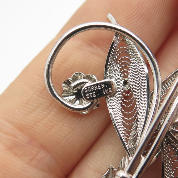 925 Sterling Silver Vintage Sorrento Filigree Floral Pin Brooch Etsy