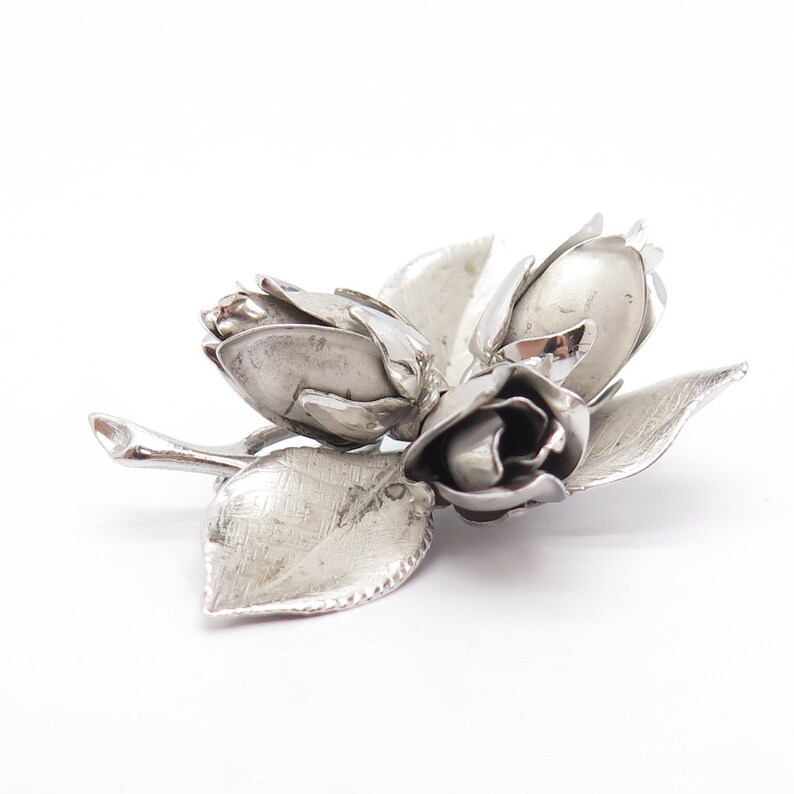 925 Sterling Silver Vintage Harry S. Bick Floral Pin Brooch - Etsy