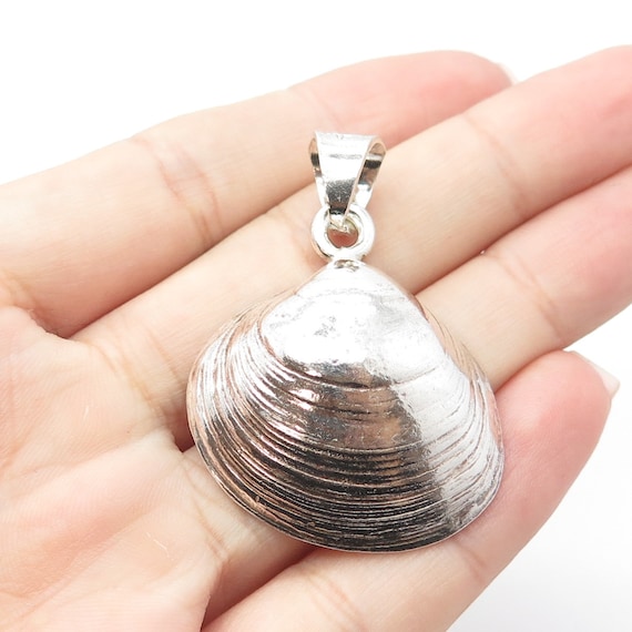 Vintage Sterling Silver Clam Scallop Shell Puffed Cli… - Gem