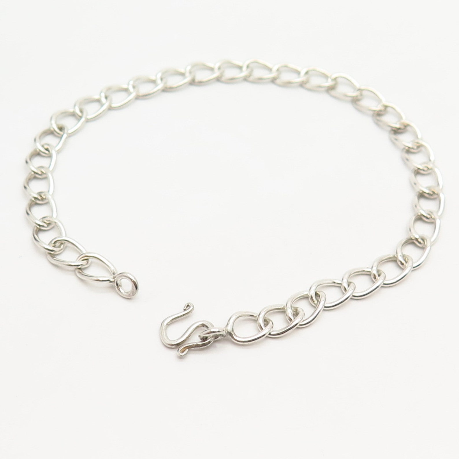 925 Sterling Silver Cable Link Bracelet 7.5 - Etsy