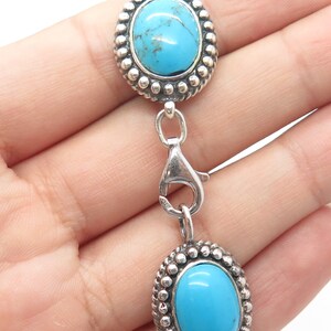 HAN 925 Sterling Silver Vintage Italy Faux Turquoise Tennis Link Bracelet 7.5" - Etsy