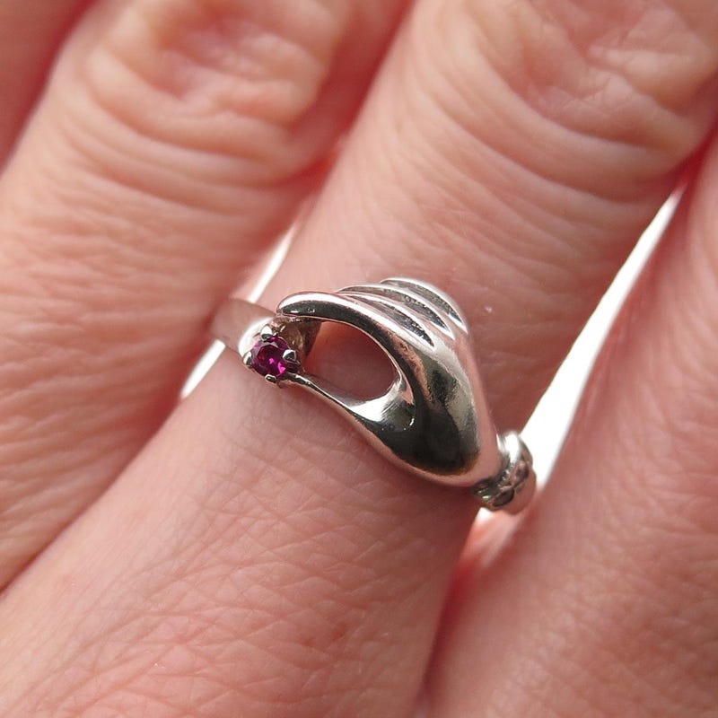 Antique Silver Ruby Ring - Etsy