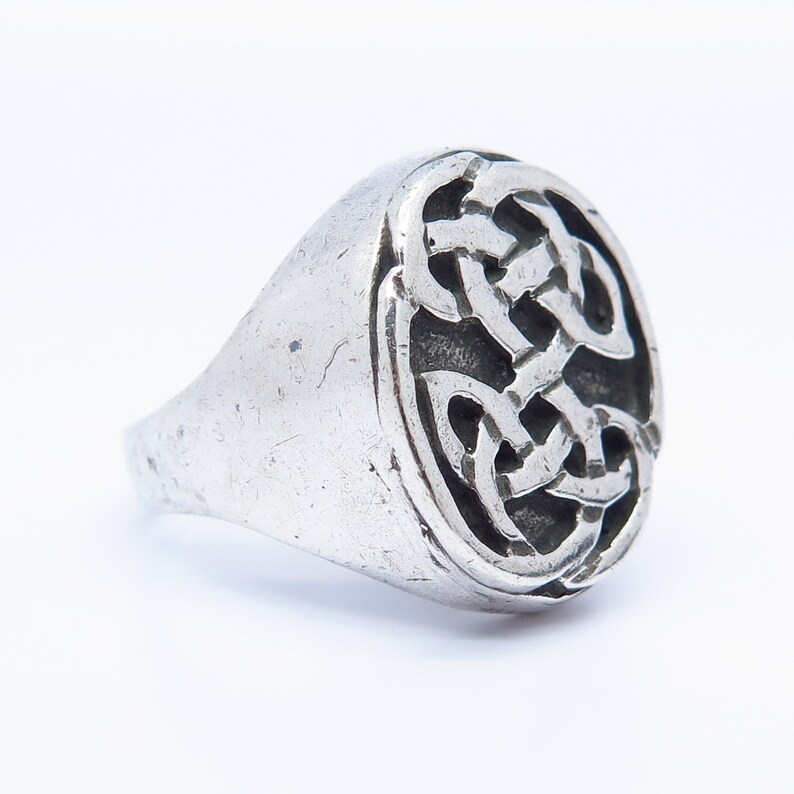 925 Sterling Silver Celtic / Viking Knot Signet Ring Size 9 - Etsy