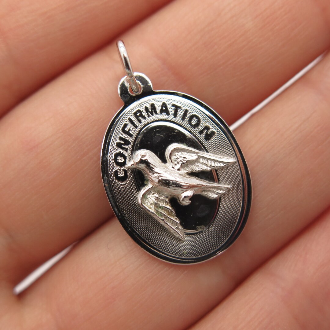 925 Sterling Silver Vintage "confirmation" Holy Ghost Charm Pendant - Etsy