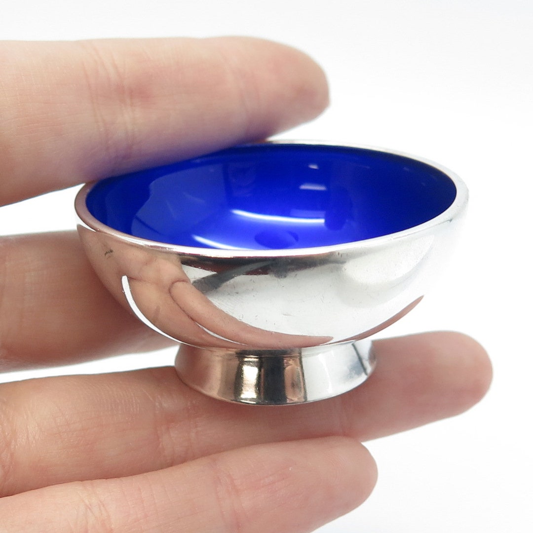 MEKA 925 Sterling Silver Vintage Denmark Guilloche Enamel Salt Cellar ...