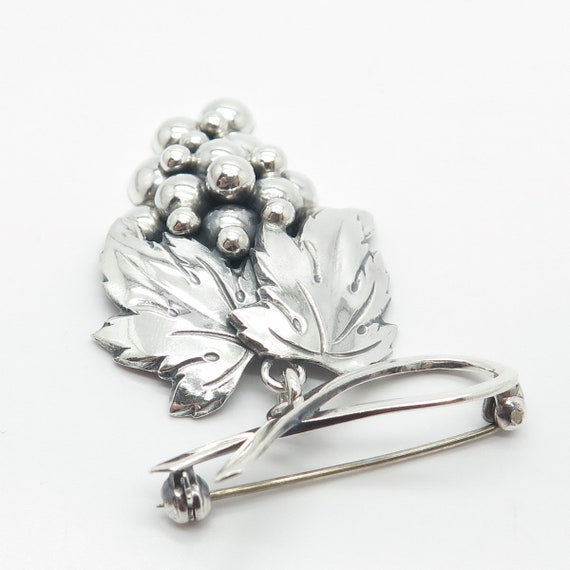 925S Sterling Silver Vintage Bunch of Grapes Pin Broo… - Gem