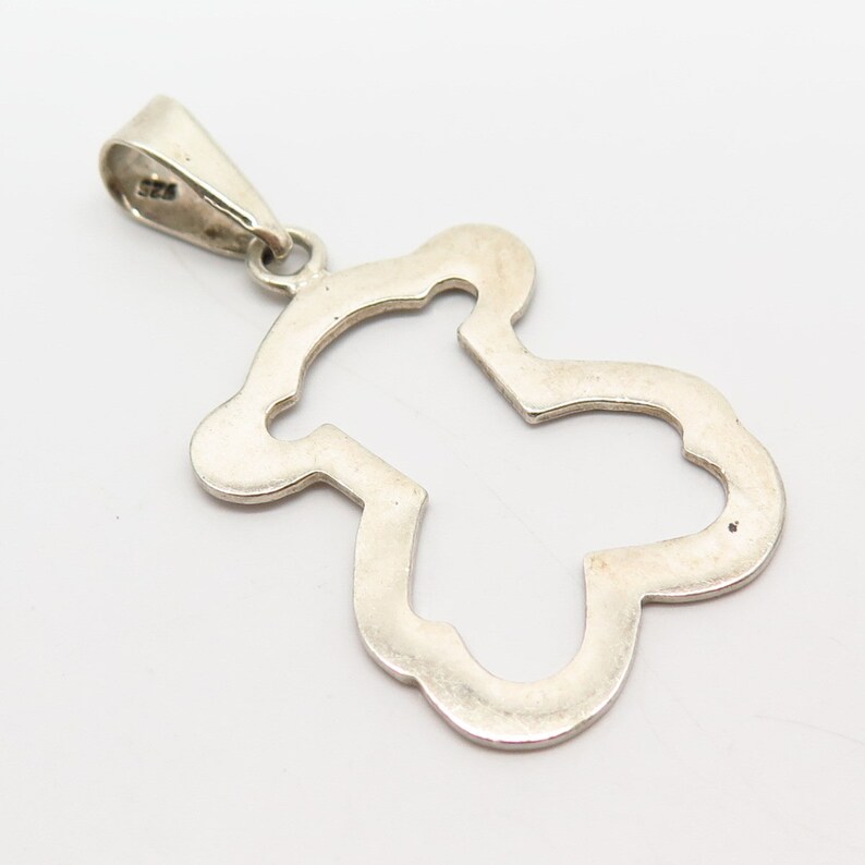 925 Sterling Silver Teddy Bear Silhouette Design Pendant - Etsy