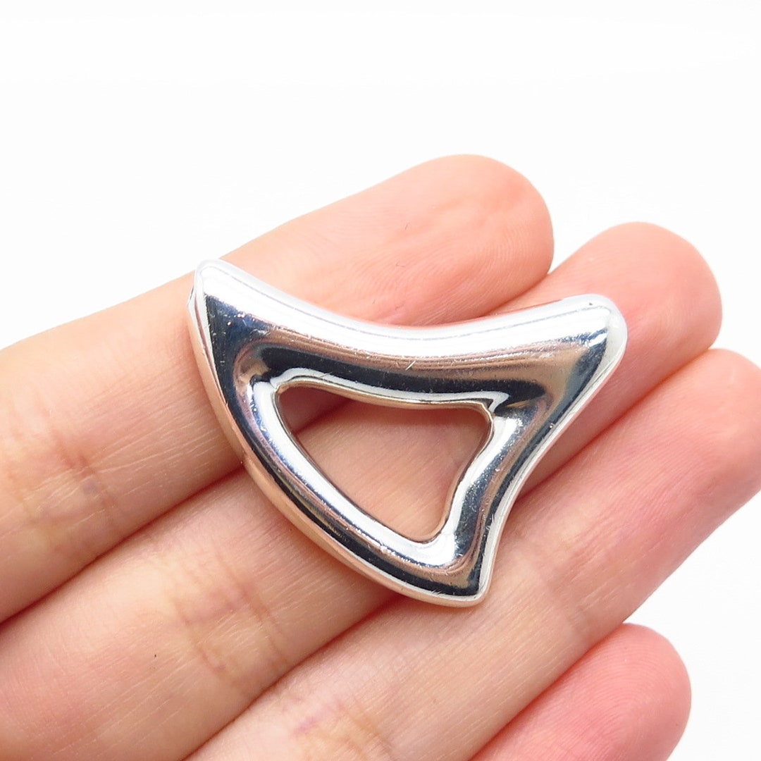 925 Sterling Silver Vintage Cian Open Abstract Slide Pendant - Etsy
