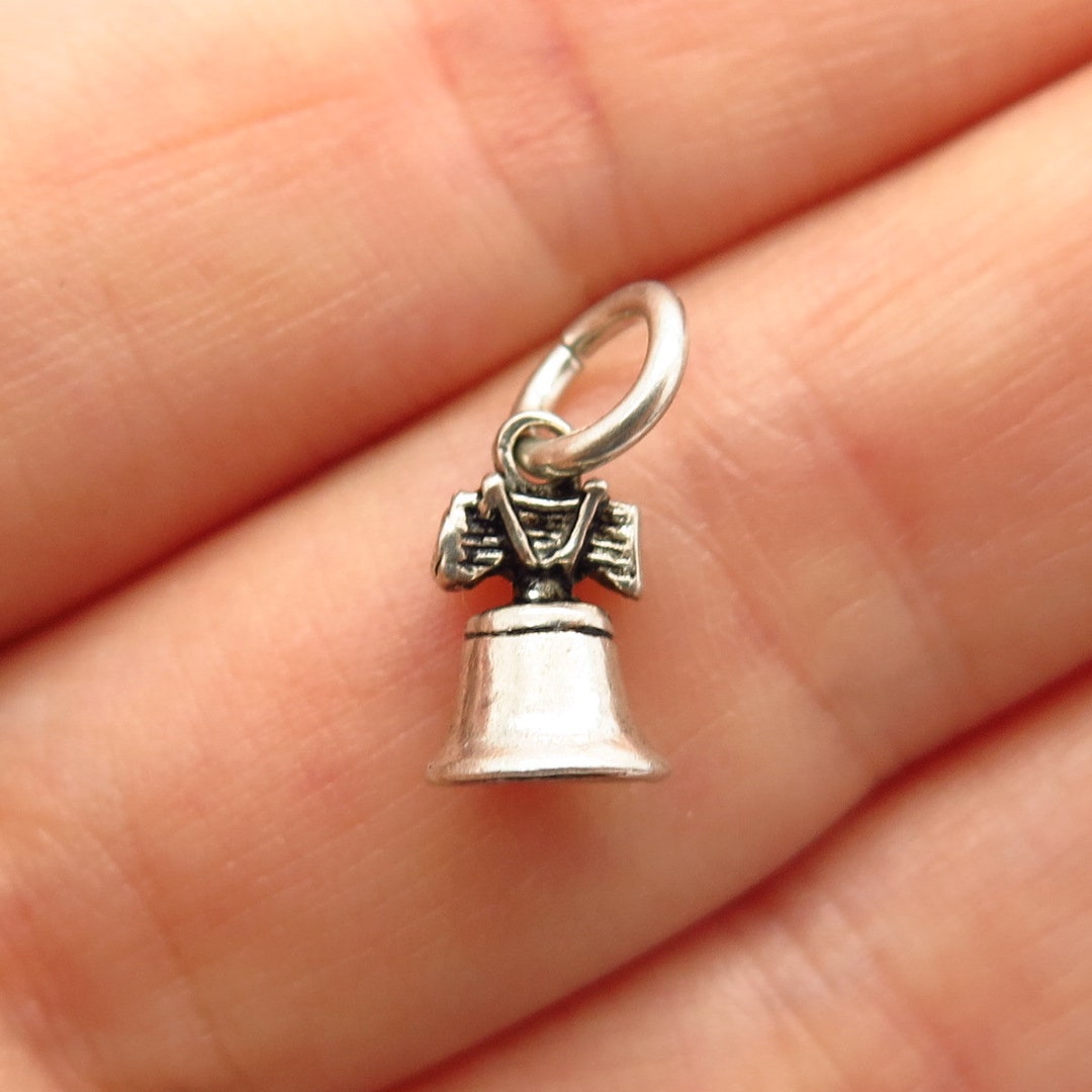 925 Sterling Silver Little Bell Design Charm Pendant - Etsy