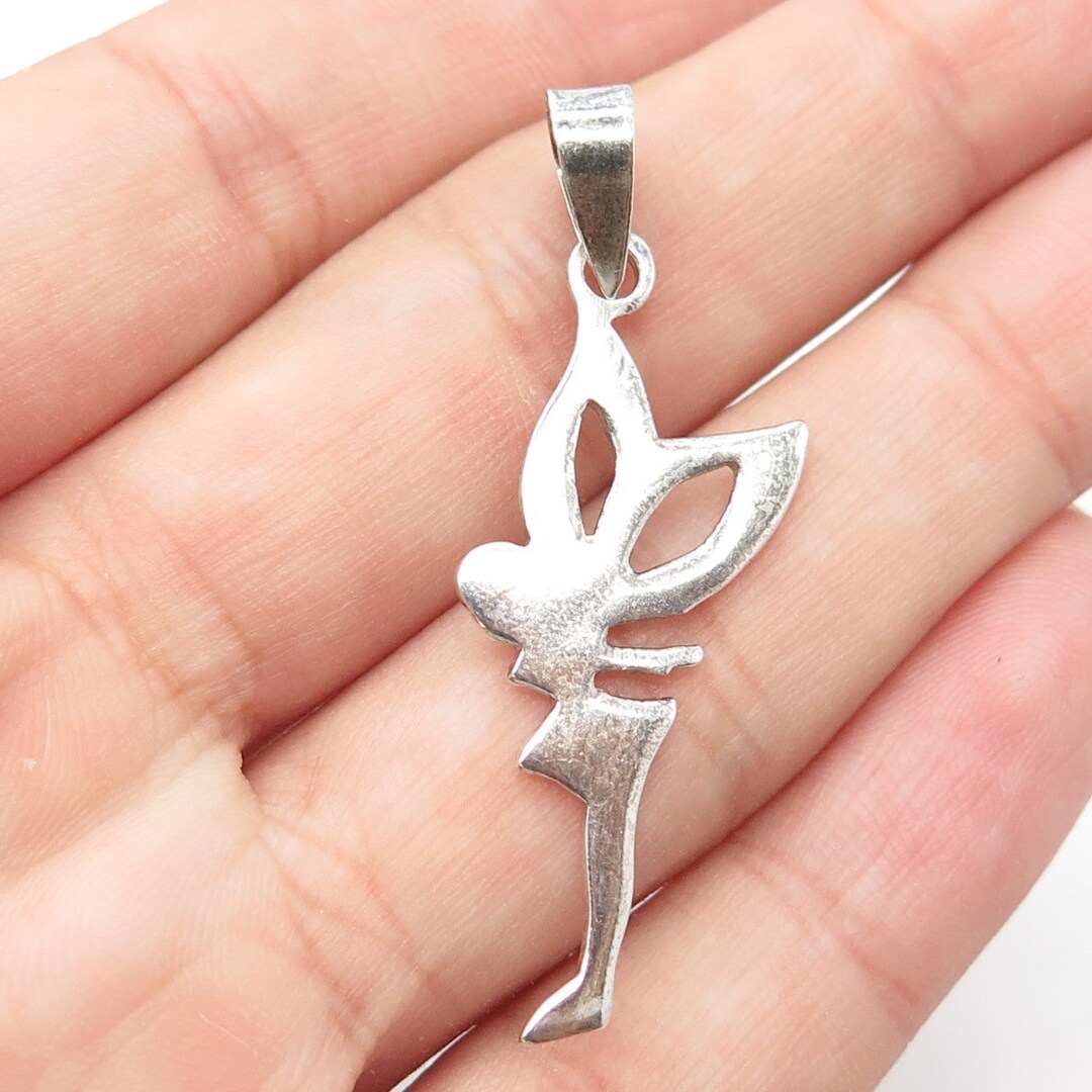 925 Sterling Silver Vintage Tinker Bell Fairy Pendant - Etsy
