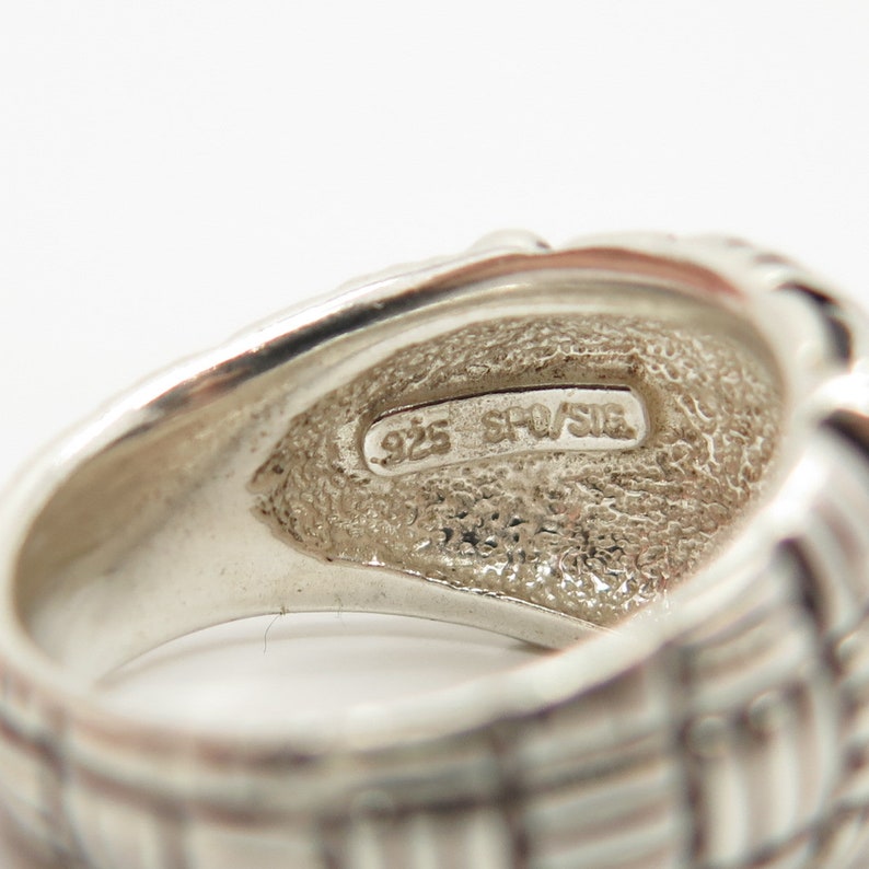 925 Sterling Silver Vintage Woven / Textured Ring Size 6 3/4 - Etsy