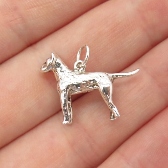 925 Sterling Silver Vintage Dog Charm Pendant - Etsy