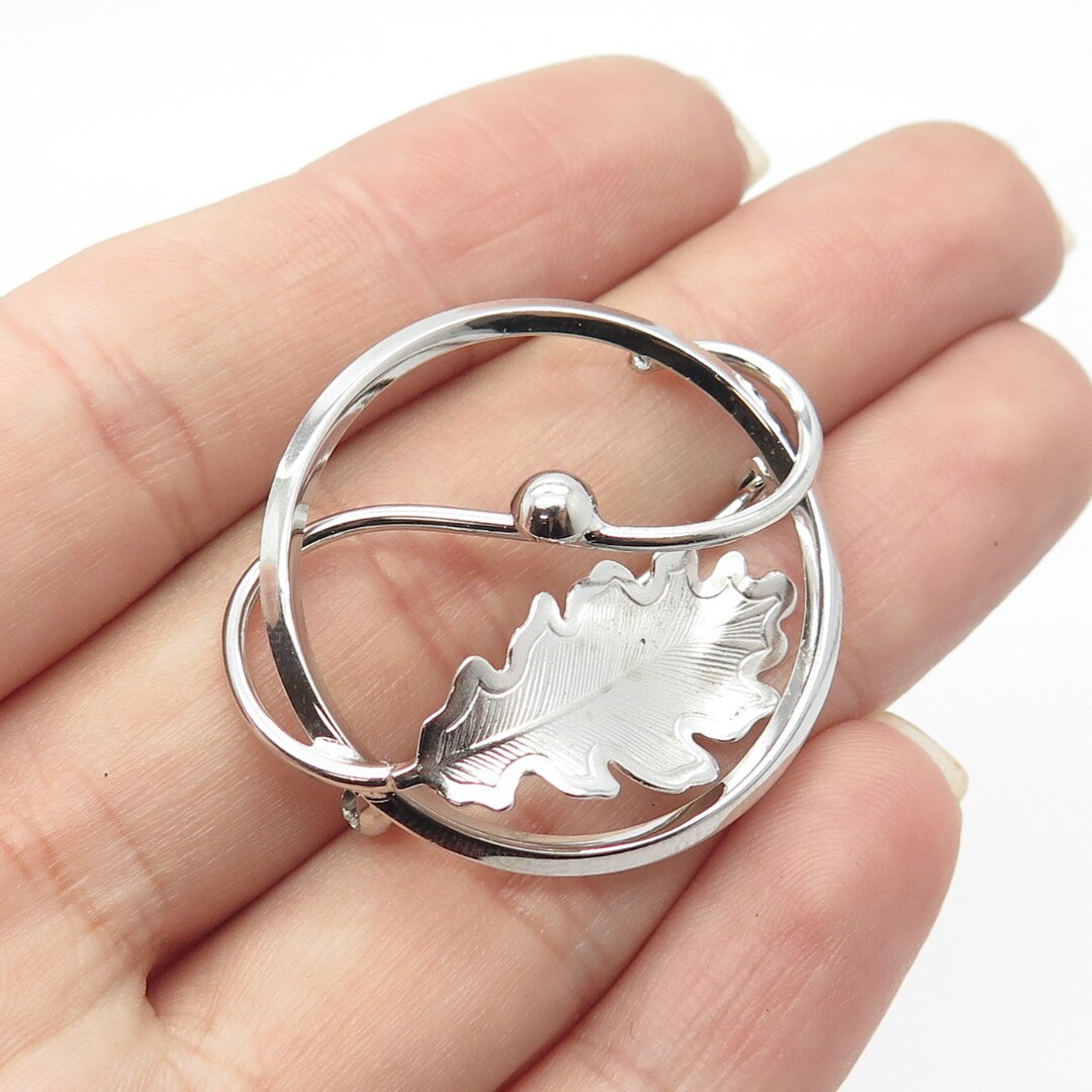 925 Sterling Silver Vintage Charles Ries CR Co. Leaf Pin Brooch - Etsy
