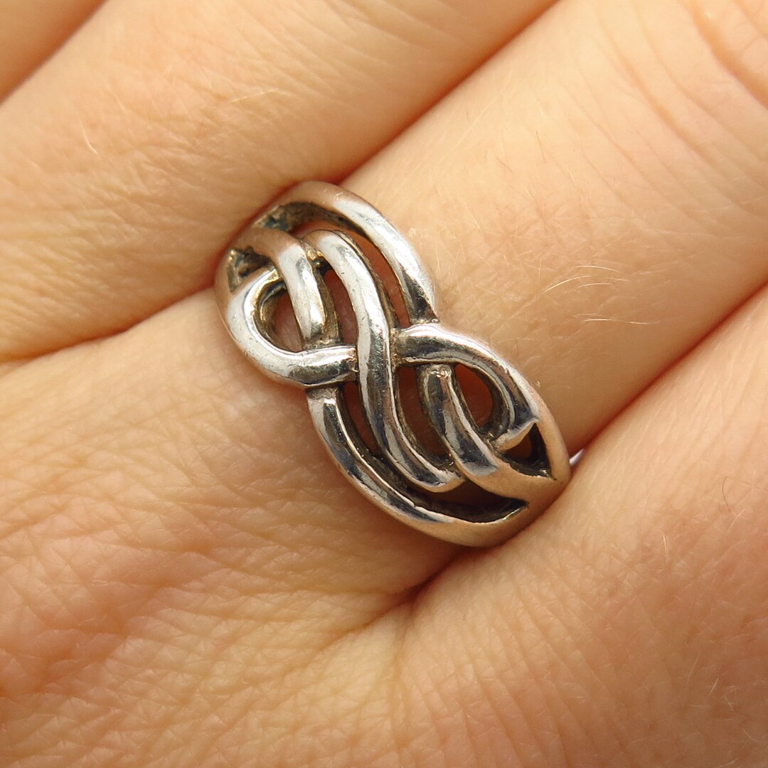 925 Sterling Silver Vintage Knot Design Ring Size 8 3/4 - Etsy