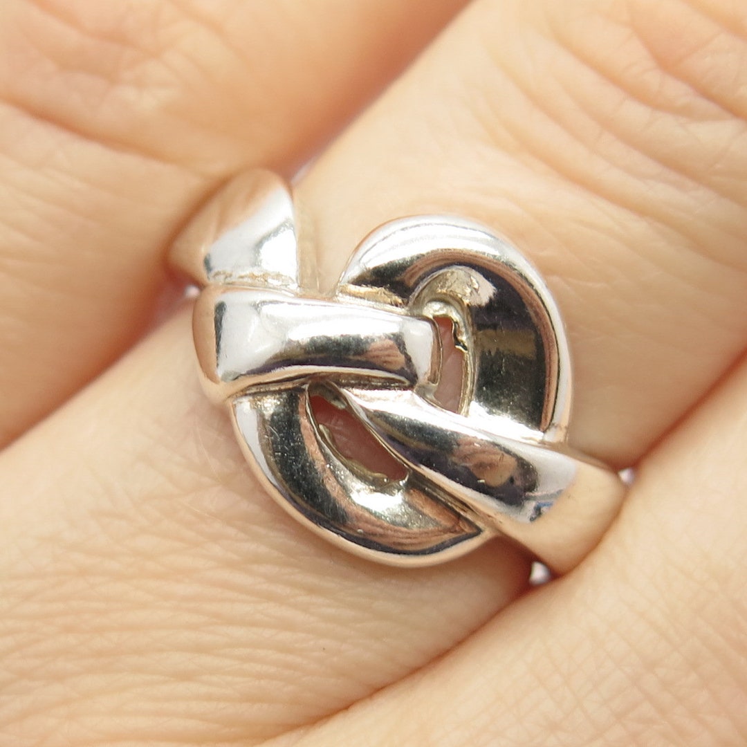 925 Sterling Silver Vintage Knot Design Ring Size 7 - Etsy