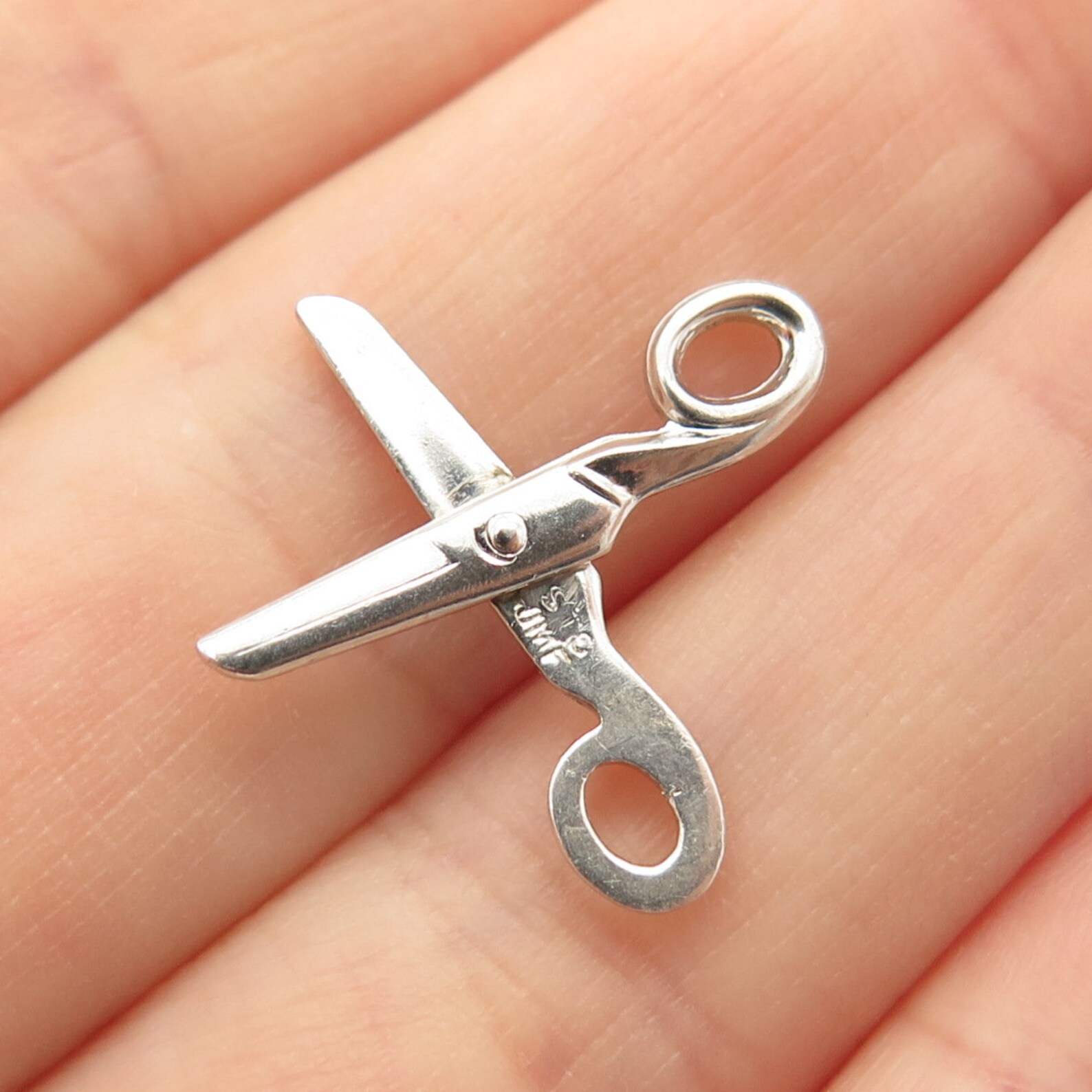 925 Sterling Silver Vintage Scissors Design Slide Pendant | Etsy