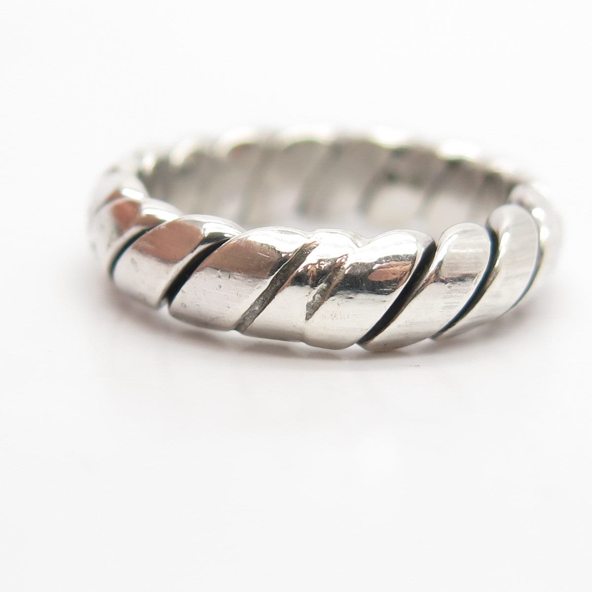 925 Sterling Silver Vintage Twisted Band Ring Size 6 3/4 | Etsy