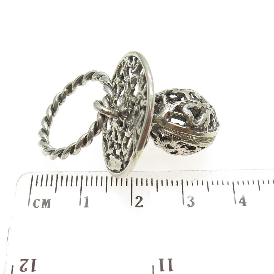 800 Silver Vintage Italy Ornate Baby Pacifier 3D Pendant - Etsy
