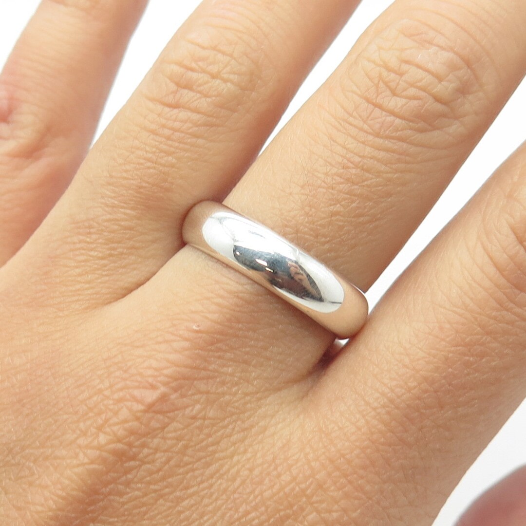 NLP TNC INC 925 Sterling Silver Classic Wedding Band Ring Size 10 - Etsy