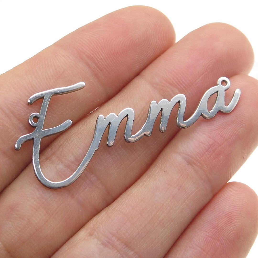 925 Sterling Silver "emma" Personalized Centerpiece Pendant - Etsy