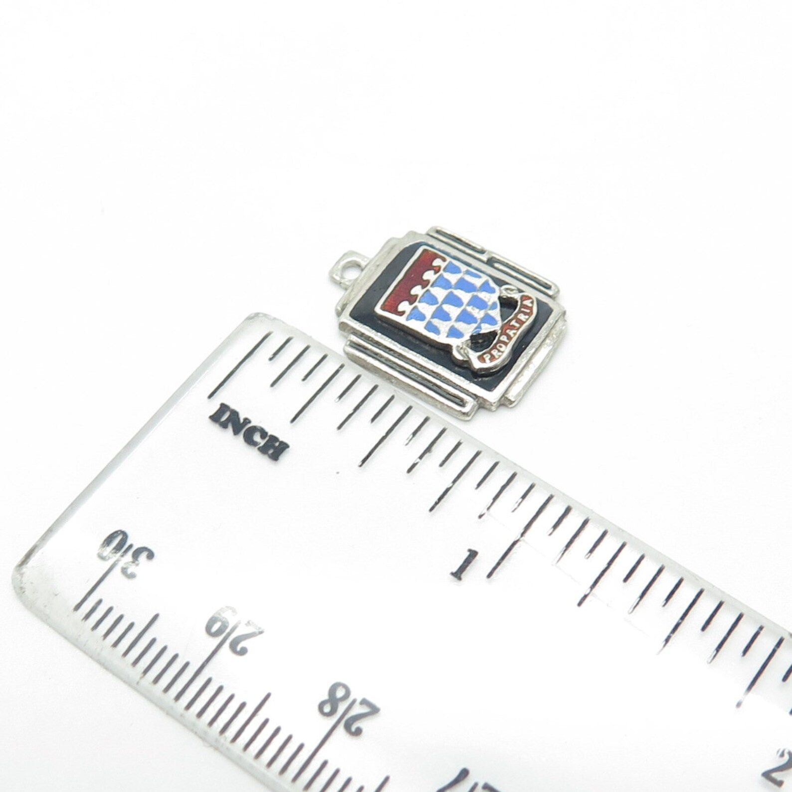 925 Sterling Silver Antique WWII Enamel US Army Pro Patria Charm ...