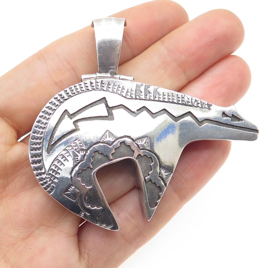 Old Pawn 925 Sterling Silver Vintage Southwestern Native Bear Tribal ...