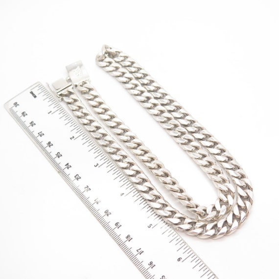 925 Sterling Silver Vintage Mexico Cuban Chain Neckla… - Gem