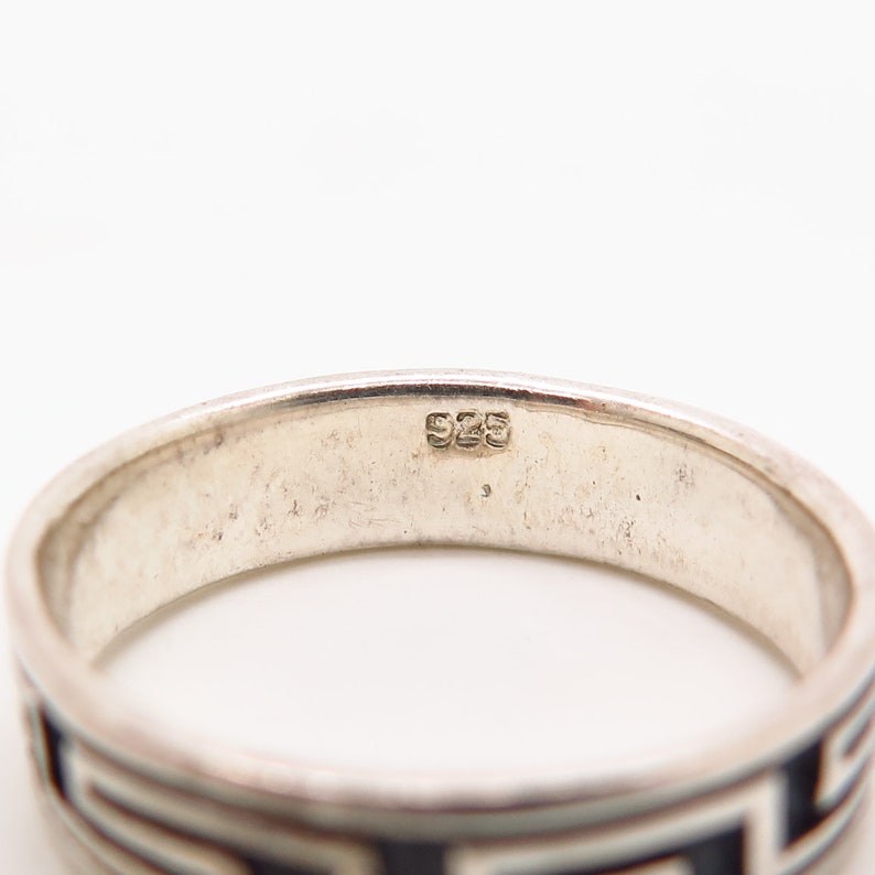 925 Sterling Silver Greek Maze Design Band Ring Size 8 1/4 - Etsy