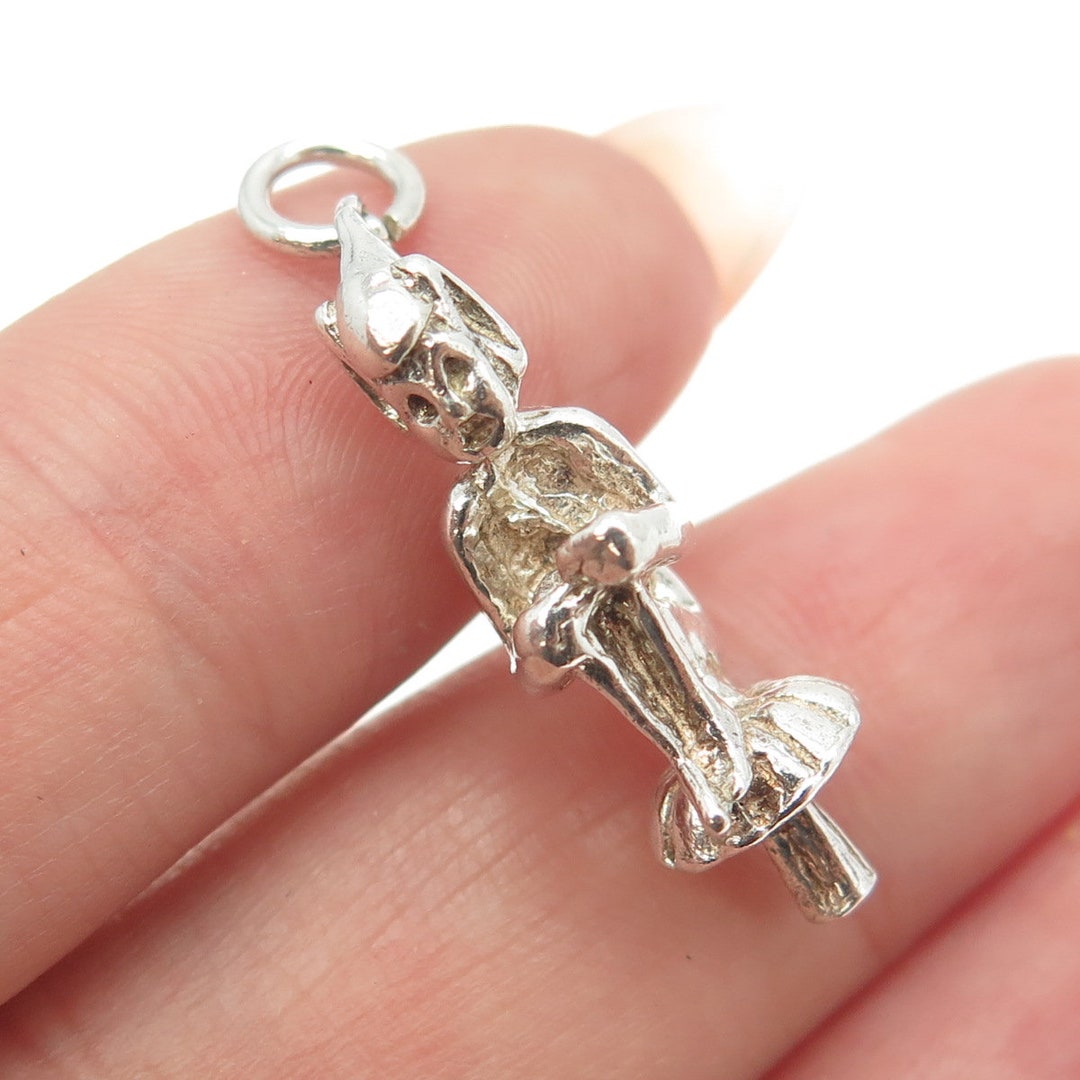 925 Sterling Silver Vintage Cartoon Character 3D Pendant - Etsy