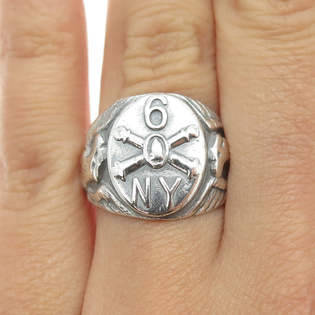 925 Sterling Silver Antique WWII US Army Recruiting Command Ring Size 7 ...