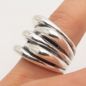 925 Sterling Silver Vintage Italy Multi-row Ring Size 4.75 - Etsy