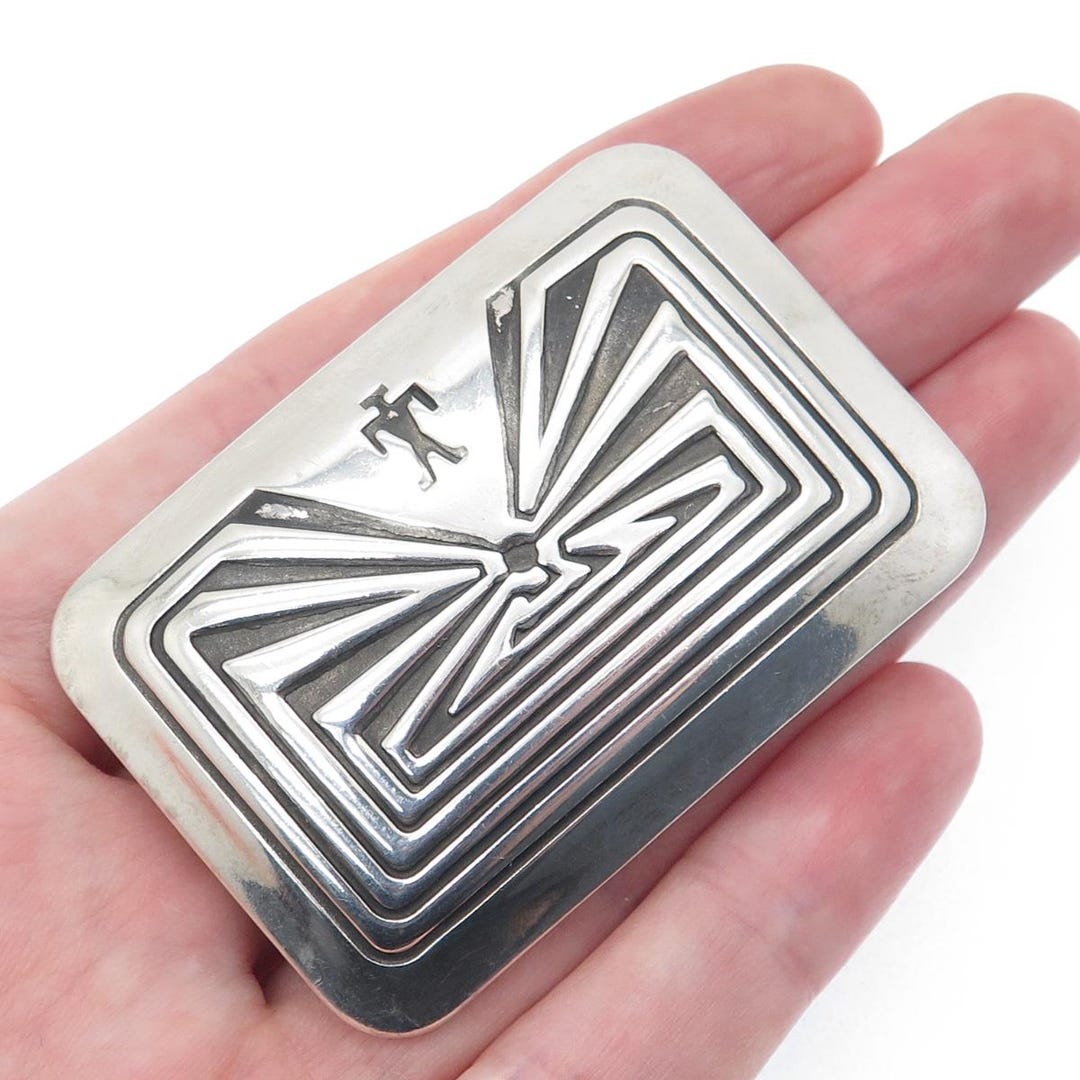 Old Pawn Hopi 925 Sterling Silver Vintage Maze in the Maze Tribal Belt ...