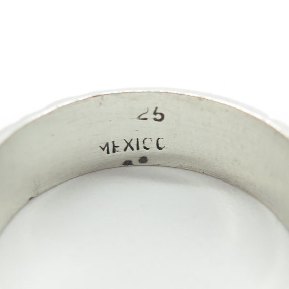 925 Sterling Silver Vintage Mexico Tribal Symbol Band… - Gem