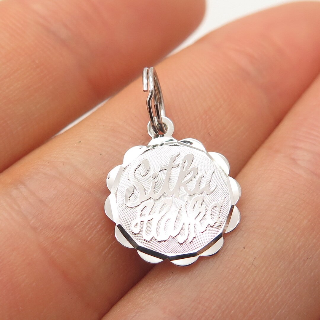 925 Sterling Silver Vintage Crea sitka Alaska Charm Pendant - Etsy