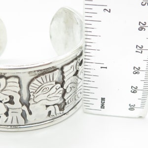 980 Silver Antique Art Deco Mexico Aztec Solid 101.7g Adjustable Bracelet 7 - Etsy