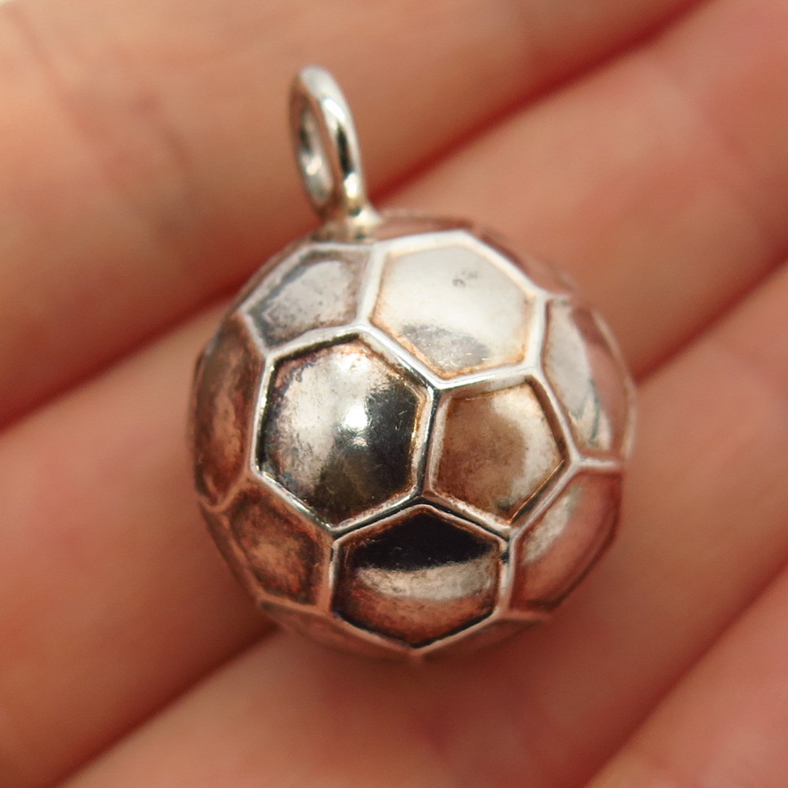 925 Sterling Silver Football Ball Design Slide Pendant - Etsy
