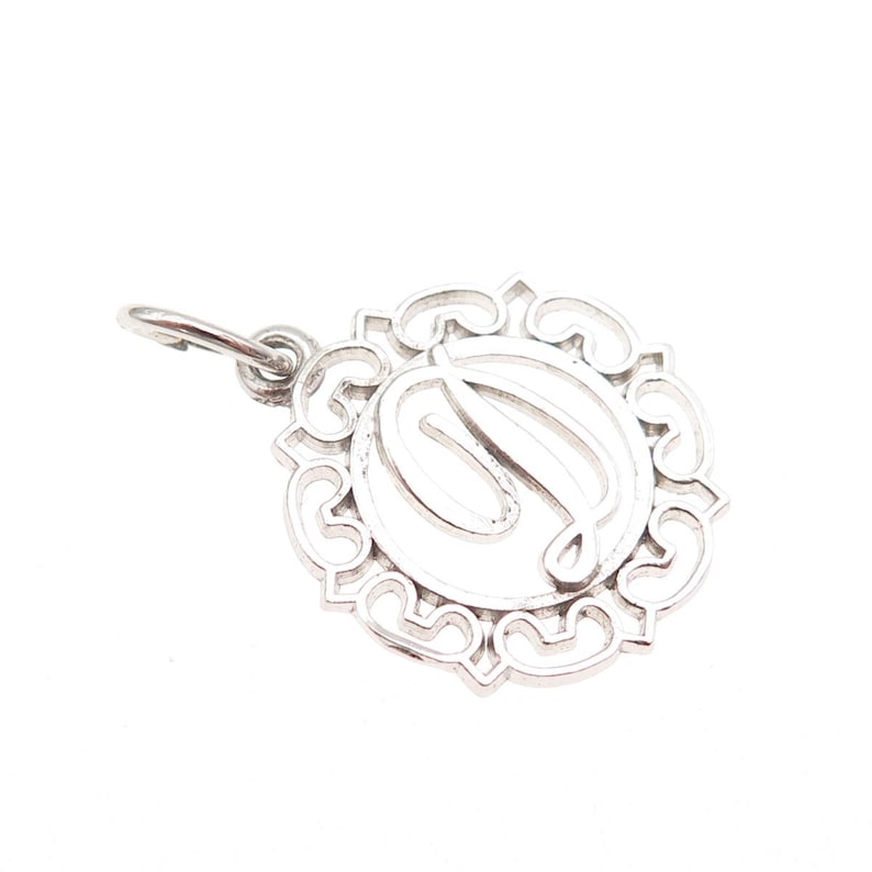 925 Sterling Silver Vintage Letter D Initial Ornate Mini Charm Pendant ...